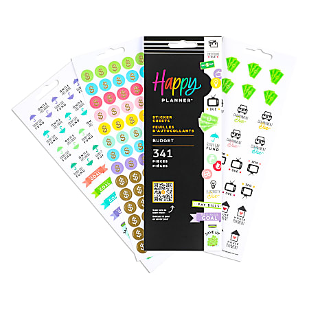 Happy Planner Budget Financial Sticker Pack Multicolor 8 Sticker Sheets ...