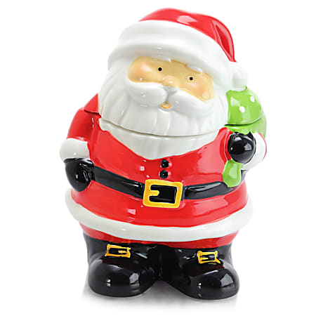 Gibson Home Jovial St. Nick Santa Holiday Cookie Jar 7 12 Red - Office ...