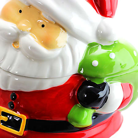 Gibson Home Jovial St. Nick Santa Holiday Cookie Jar 7 12 Red - Office ...