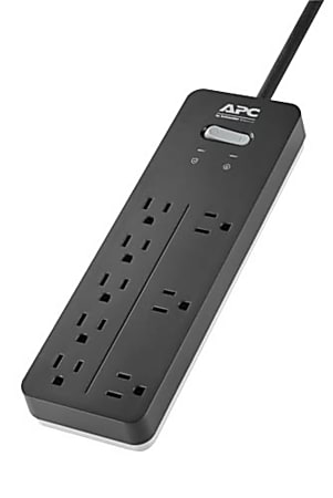 APC Home Office SurgeArrest 8 Outlet Surge Protector 6 Cord Black PH8 ...