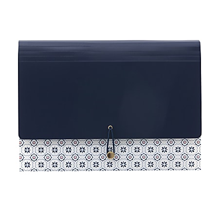 Realspace Poly File Folder 13 Pocket Letter Size 9 12 Expansion Navy ...