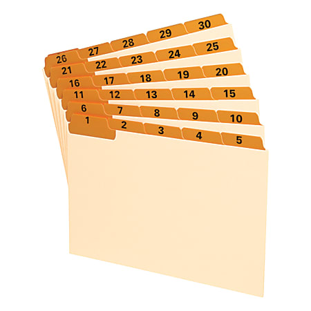 Oxford Manila Card Guides With Laminate Tabs Daily 1 31 5 x 8 Manila ...