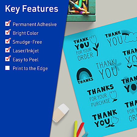 Avery Printable Sticker Paper 94269 BBP20 Rectangle 8 12 x 11 Matte ...