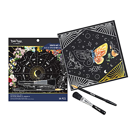 Brea Reese Scratch Art Paper Pad 8 x 8 Celestial - Office Depot