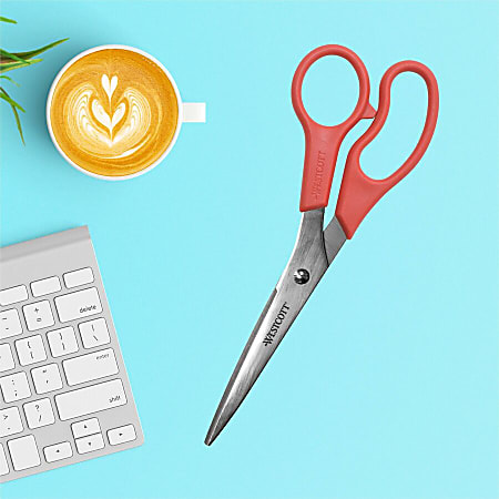 Westcott All Purpose Value Stainless Steel Scissors 8 Pointed Red ...