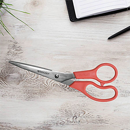 Westcott All Purpose Value Stainless Steel Scissors 8 Pointed Red ...