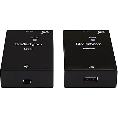StarTech.com 1 Port USB 2.0 Over Cat5 or Cat6 Extender Kit 165ft 50m ...
