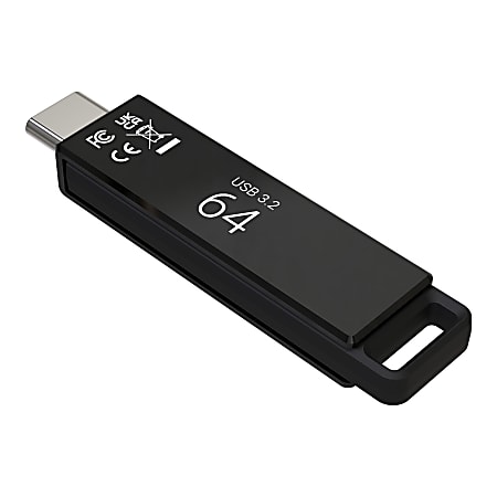 PNY Elite X Type C USB C 3.2 Gen 1 Flash Drive 64GB Black - Office Depot
