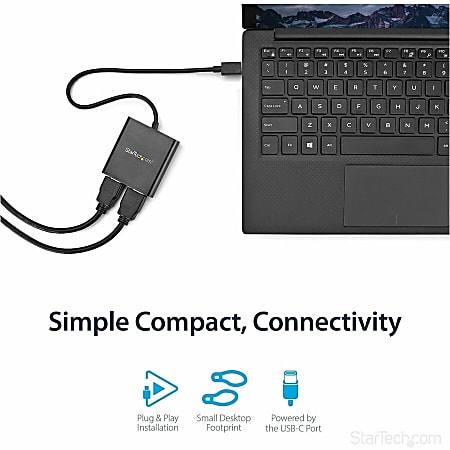 StarTech.com USB C to Dual HDMI Adapter USB Type C Multi Monitor MST ...