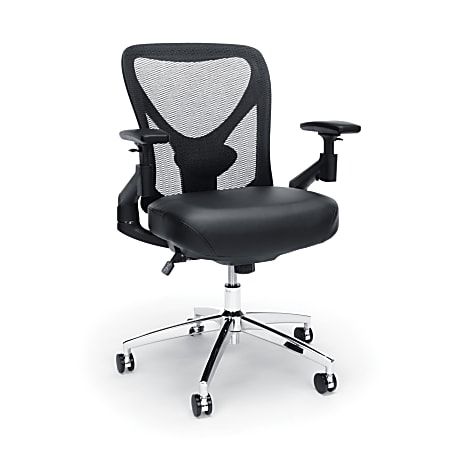 OFM Stratus High Back Vinyl Seat Chair BlackChrome - Office Depot