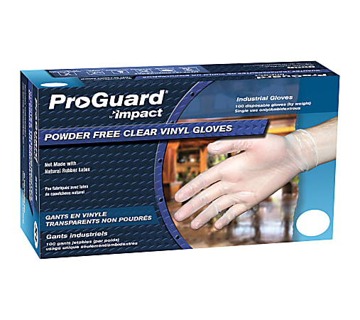 ProGuard Vinyl Powder Free General Purpose Gloves Medium Clear 100 Per ...