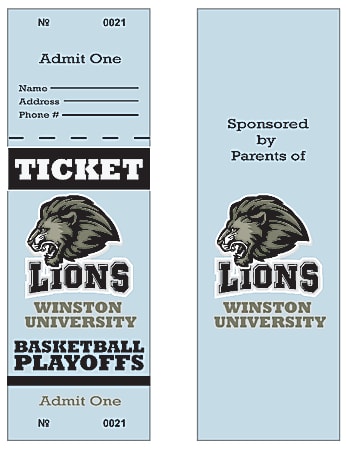 Raffle Tickets Blue With Black Ink Box Of 500 - Office Depot