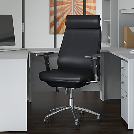 Bush Business Furniture Metropolis Ergonomic Bonded Leather High Back ...