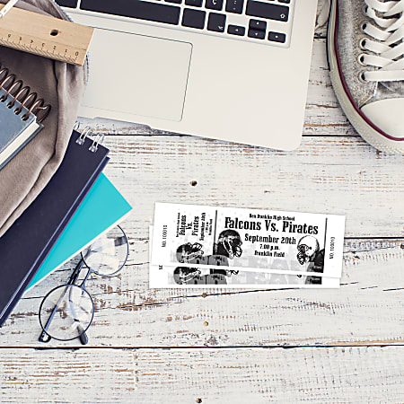 Custom 1 Color Perforated Tickets EventRaffle 1 Side Pack Of 500 ...