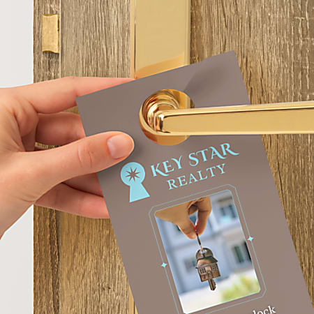 Custom Printed Full Color Door Hangers 3 12 x 8 12 Single Sided 120 LB ...