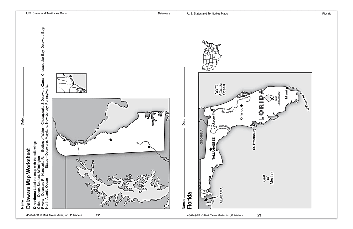 Mark Twain Media U.S. States And Territories Maps Grades 5 8 - Office Depot