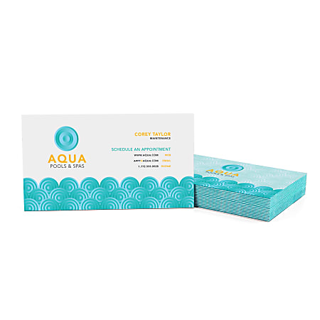 Custom Full Color Luxury Heavy Weight Color Core Business Cards Aqua ...