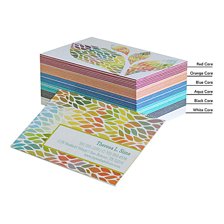 Custom Full Color Luxury Heavy Weight Color Core Business Cards Aqua ...