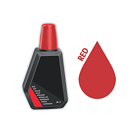 2000 PLUS Self Inking Stamp Re Ink Fluid 1 Oz. Red - Office Depot