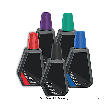 2000 PLUS Self Inking Stamp Re Ink Fluid 1 Oz. Blue - Office Depot