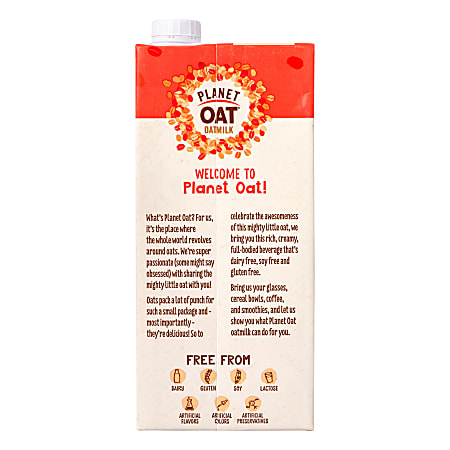 Planet Oat Original Oat Milk Cartons 32 Oz Pack Of 6 Cartons - Office Depot