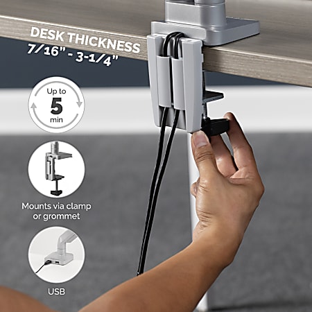 Fellowes Platinum Series Dual Flat Panel Monitor Arms Silver - Office Depot