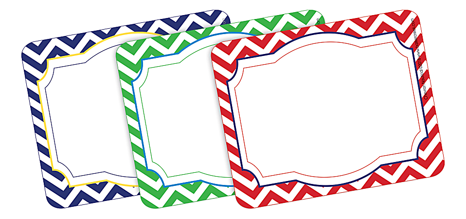 Barker Creek Name Tag Name Plate Set Chevron Nautical - Office Depot