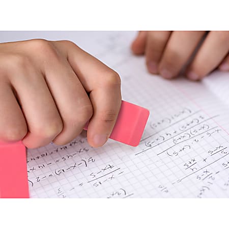 Trailmaker Rubber Erasers 2 14 x 34 Pink Pack Of 100 Erasers Set Of 3 ...