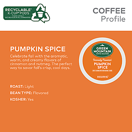 Green Mountain Coffee Single Serve Coffee K Cup Pods Pumpkin Spice ...