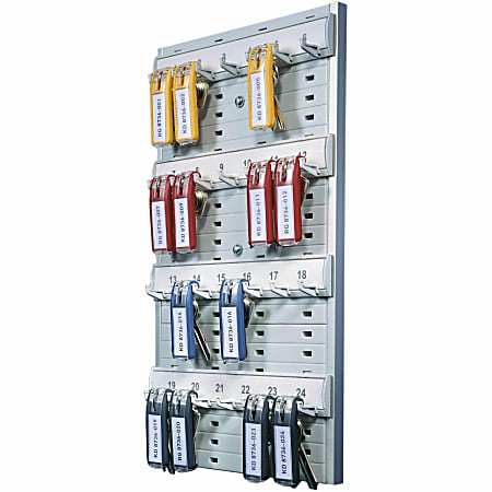 DURABLE Open 24 Key Rack 8 25 W x 14 310 H x 1 310 D Gray Plastic ...