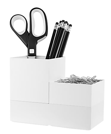 Bostitch Konnect 3 Piece Stackable Storage Cup Set White - Office Depot