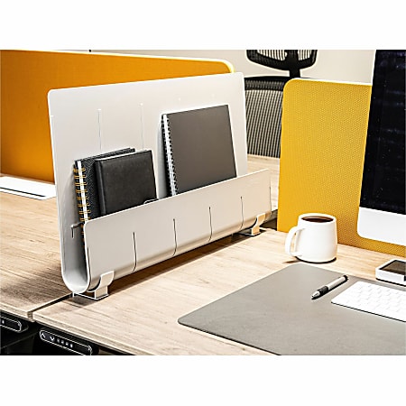 Deflecto Standing Desk Privacy Panel Organizer Gray - Office Depot