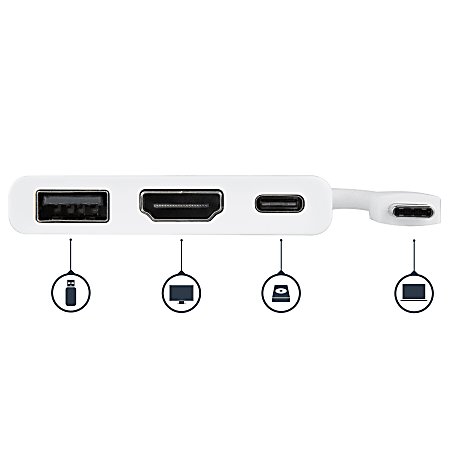 StarTech.com USB C Multiport Adapter With HDMI White - Office Depot