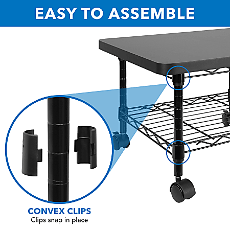 Mount It MI 7857 2 Tier Height Adjustable Steel Under Desk Printer ...