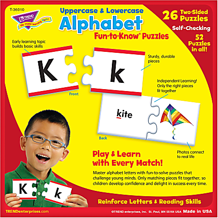 TREND UpperLowercase Alphabet Fun to Know Puzzles Pre K Pack Of 2 ...