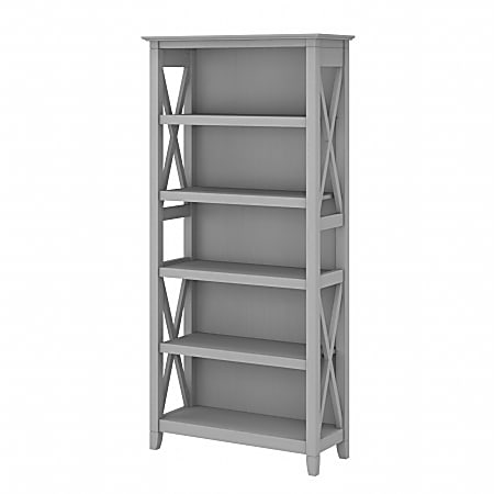 Bush Business Furniture Key West 66 H 5 Shelf Bookcase Cape Cod Gray ...