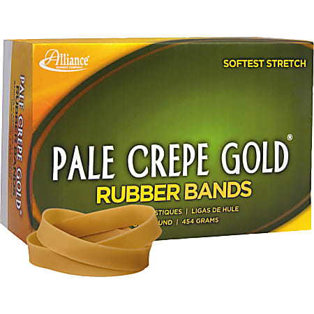 Alliance Rubber Pale Crepe Gold Rubber Bands Size 84 3 12 x 12 Golden ...