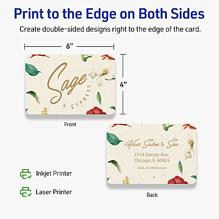 Avery Printable Postcards With Sure Feed Technology 4 x 6 Rectangle ...