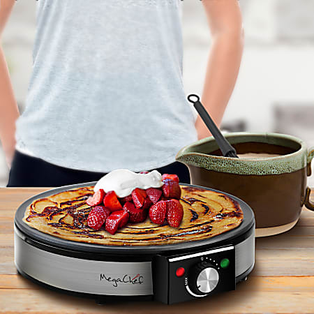 MegaChef Crepe And Pancake Maker Black - Office Depot
