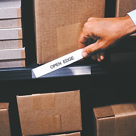 Open Edge Plastic Label Holder 1 x 6 Clear Pack Of 50 - Office Depot
