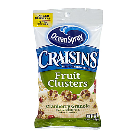 OCEAN SPRAY Craisins Fruit Clusters Cranberry Granola 2 oz 10 Count ...