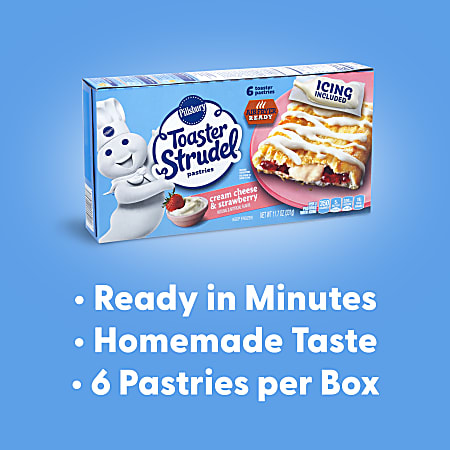 Pillsbury Toaster Strudels Cream Cheese Strawberry 11.7 Oz 6 Strudels ...