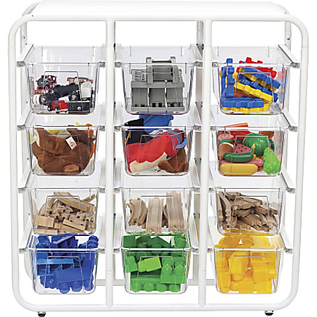 Storex Cubby Bin Storage Rack 15.7 Height x 13.5 Width28 Length Clear 1 ...