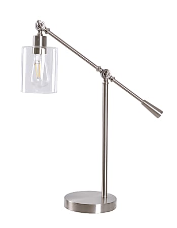 Kenroy Home Thornton LED Desk Lamp 19 H Brushed Steel - Office Depot