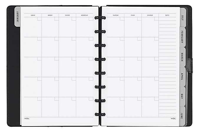 TUL Discbound Monthly Planner Starter Set Undated Junior Size Leather ...