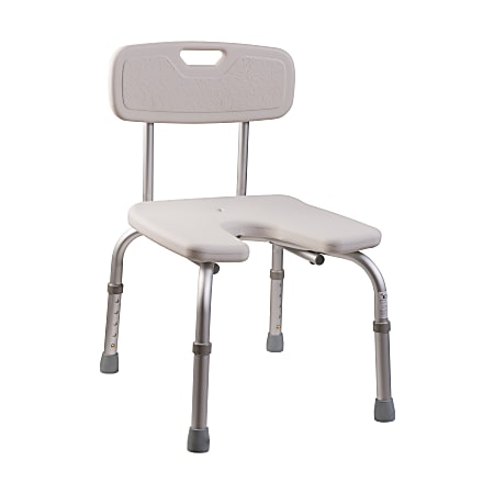 DMI U Shape Bath And Shower Chair With Removable Backrest 17 H x 15 34 ...