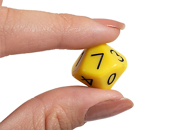 Learning Advantage 10 Sided Polyhedra Dice Yellow 12 Dice Per Pack Set ...