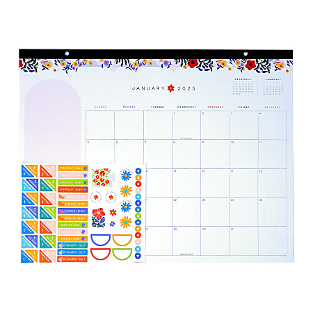 2025 Happy Planner Monthly Desk Calendar 22 x 17 Pop Of Joy January ...