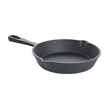 MegaChef Pre Seasoned 3 Piece Cast Iron Skillet Set Black - Office Depot