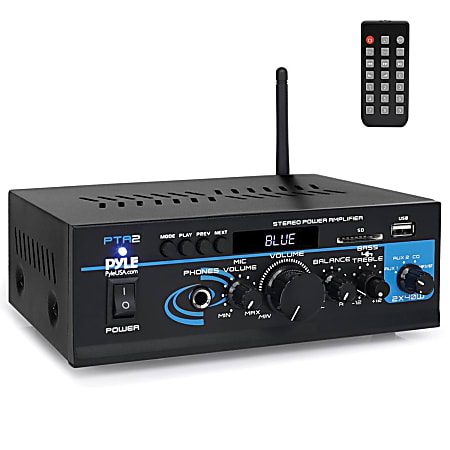 Pyle Mini Stereo Power Amplifier With Bluetooth 7 12 H x 6 12 W x 3 D ...